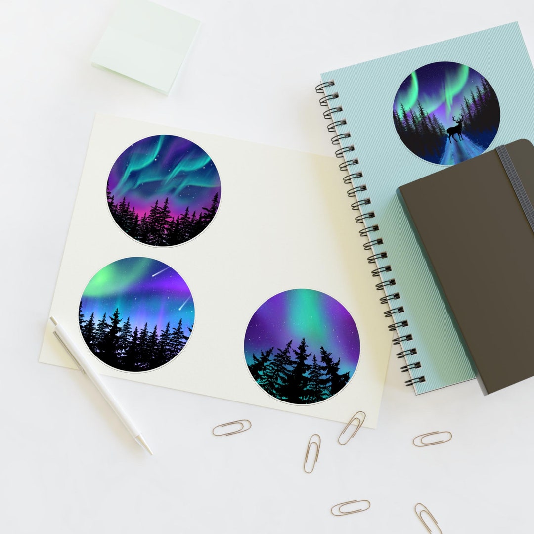 Northern Lights Sticker Sheet Journal Planner Sticker Scrapbook Sticker ...