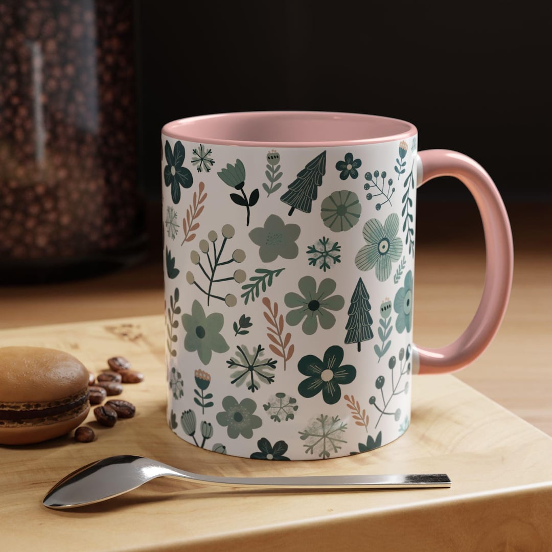 Winter Floral Design Mug, Winter Season Mug, Gift Mug, Winter Lovers ...