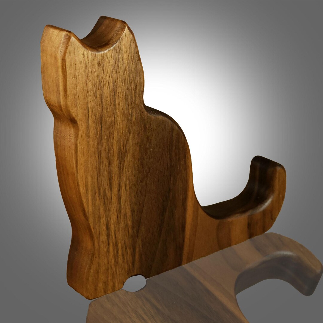 Wood Cat Statue - Solid Black Walnut - Cat Decor - Home Decor - Gift ...