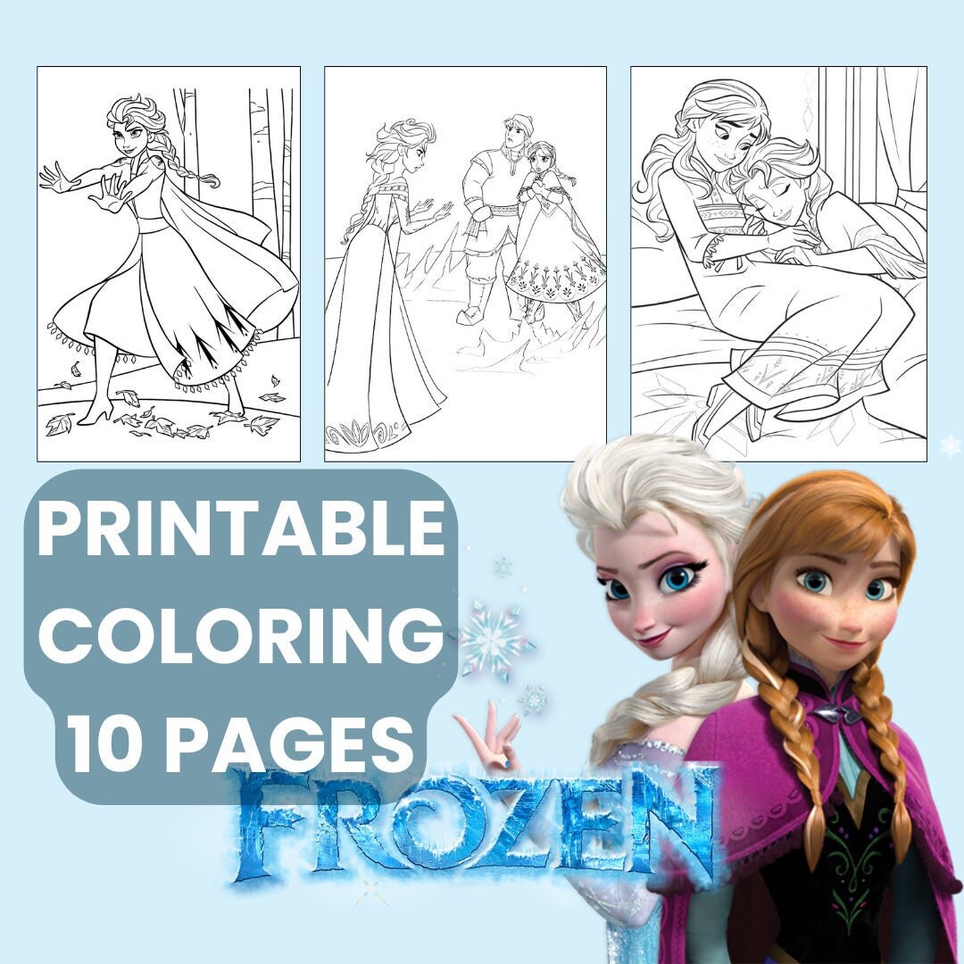 10 Printable Pages of Frozen Coloring Book ,coloring Pages, Kids ...