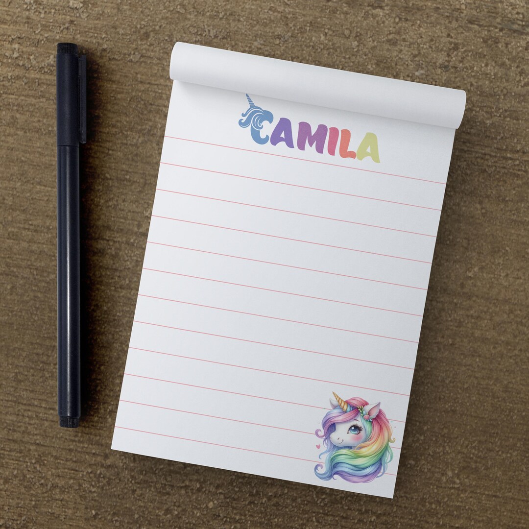 Custom Unicorn Notepad for Kids: 4x5.5 School Notes - Etsy