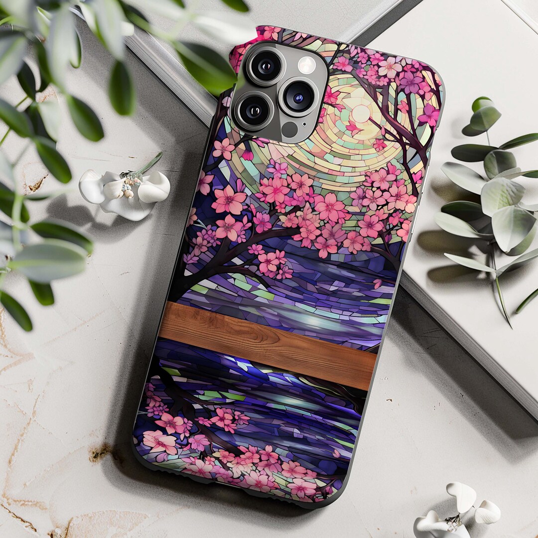 Stained Glass Cherry Blossom Phone Case Boho Floral Aesthetic iPhone 11 ...
