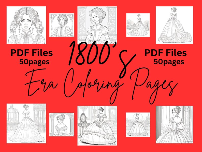 1800's Era Coloring Pages for Adults and Children - Etsy