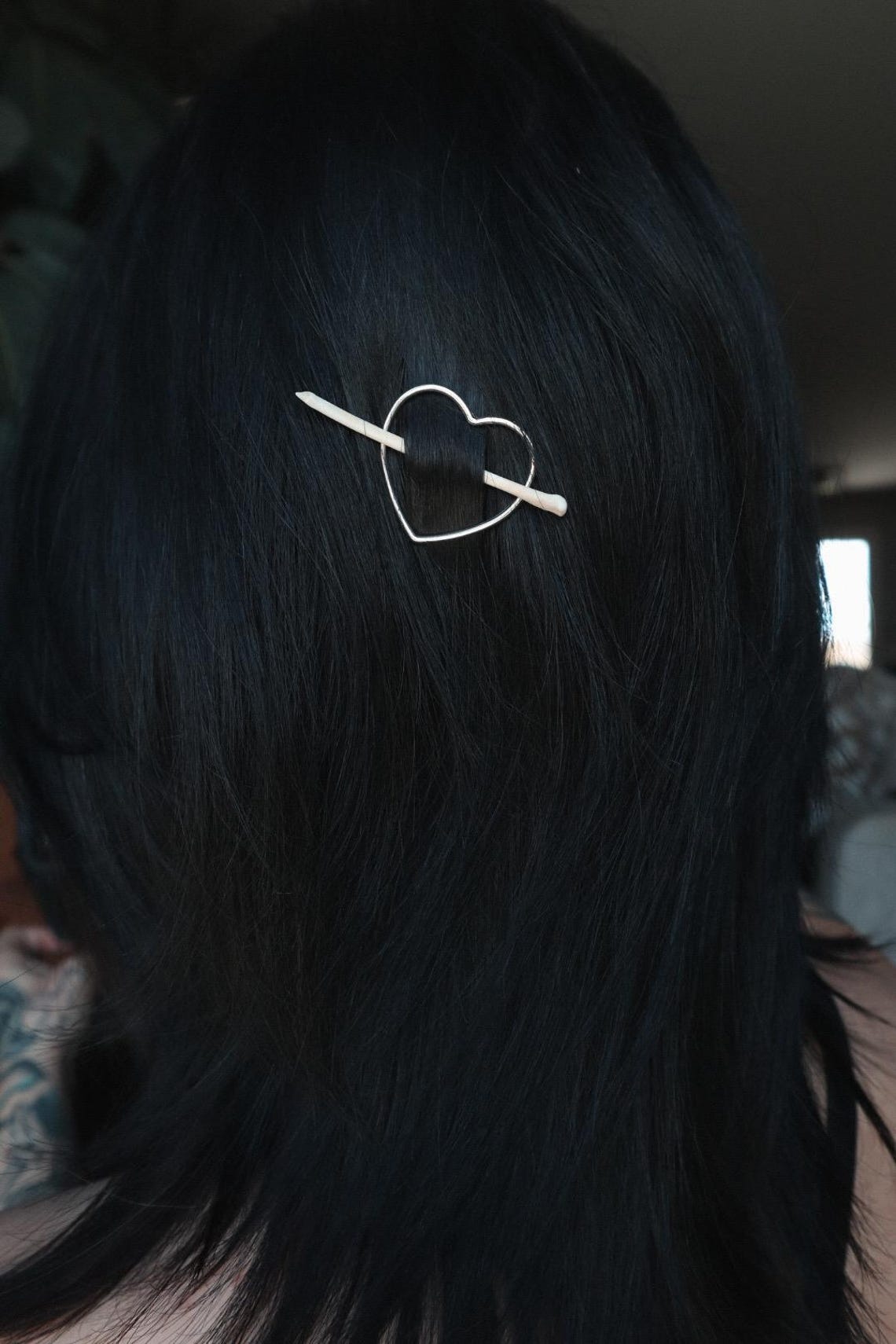 Heart and Bone // Hair Clip // Real Bone Hair Clip - Etsy