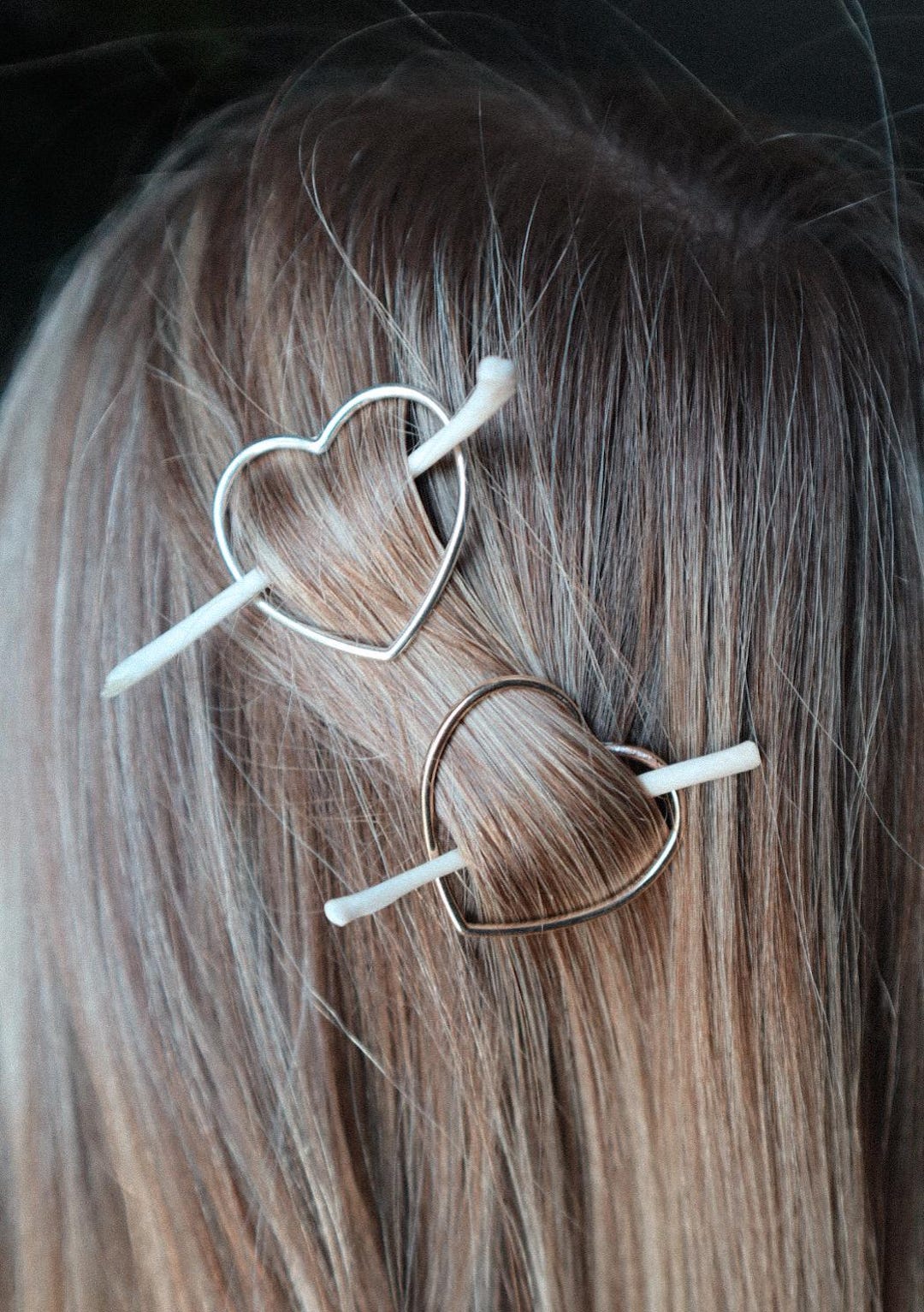 Heart and Bone // Hair Clip // Real Bone Hair Clip - Etsy