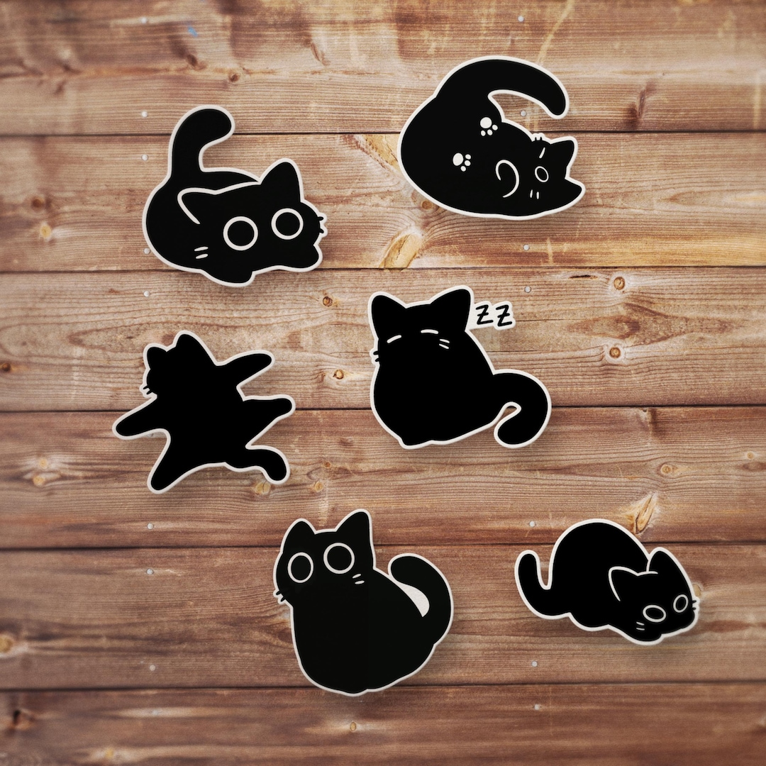 Black Cat Sticker Pack, Funny Sticker, Funny Meme Decal for Water ...