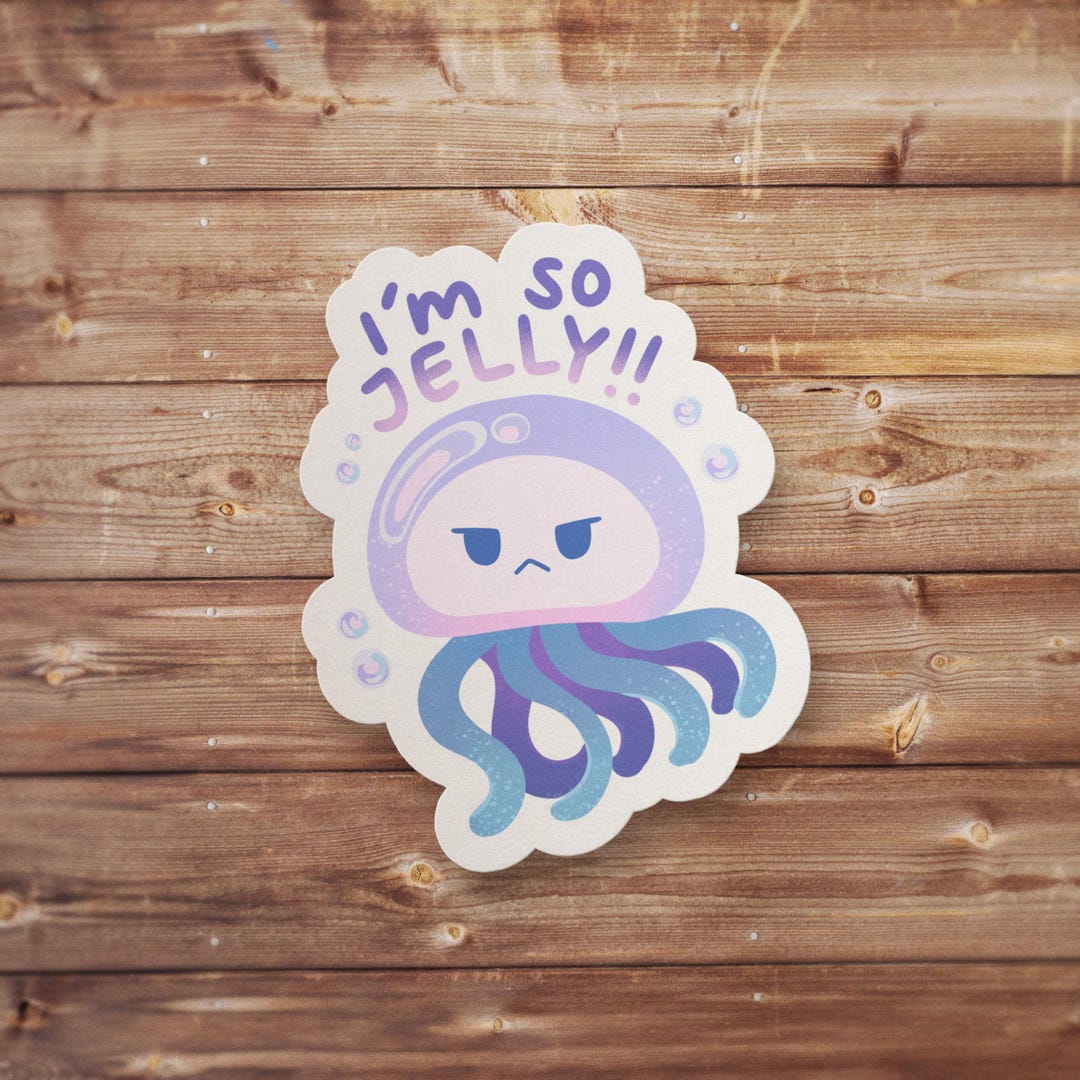I'm so Jelly Sticker, Funny Sticker, Funny Meme Decal for Water Bottles ...
