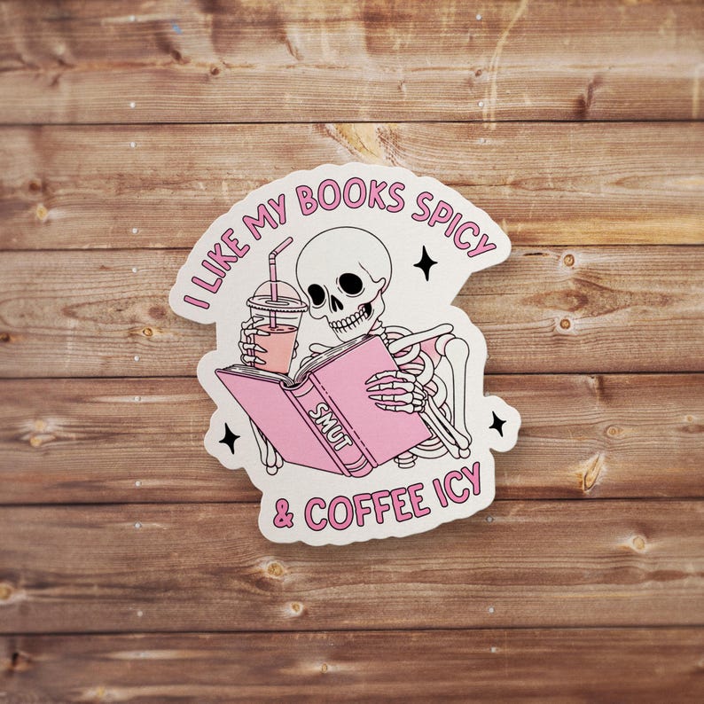 Spicy Books & Coffee Icy Meme Glossy Vinyl Sticker - Etsy