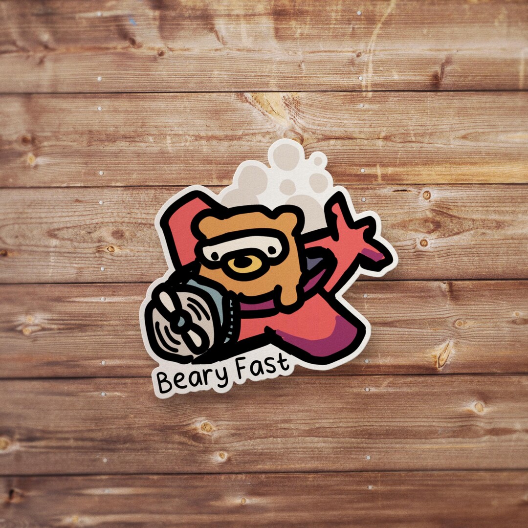 Very Fast Bear Meme Sticker, Funny Sticker, Funny Meme Decal for Water ...
