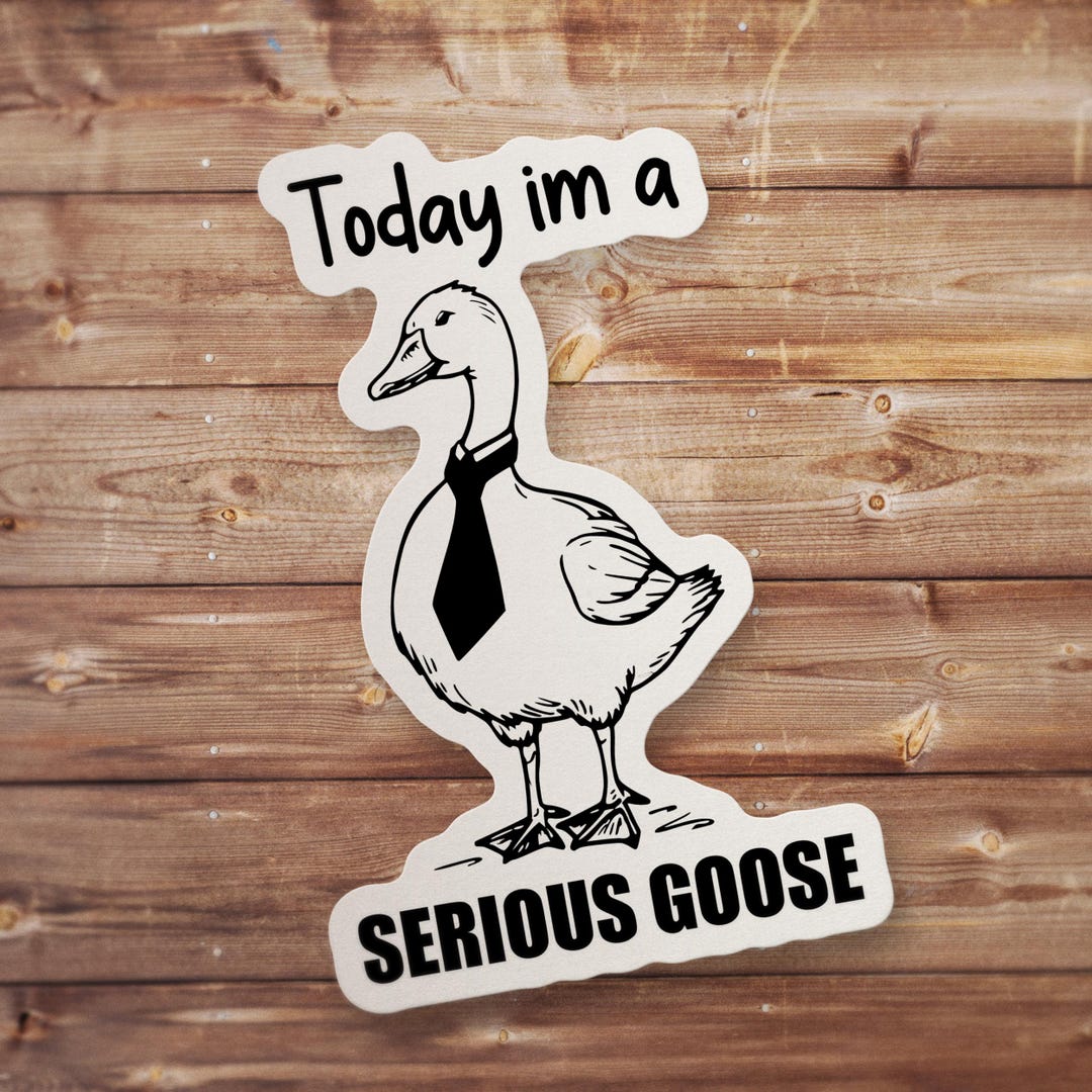 Today Im A Serious Goose Meme Sticker, Funny Sticker, Funny Meme Decal ...
