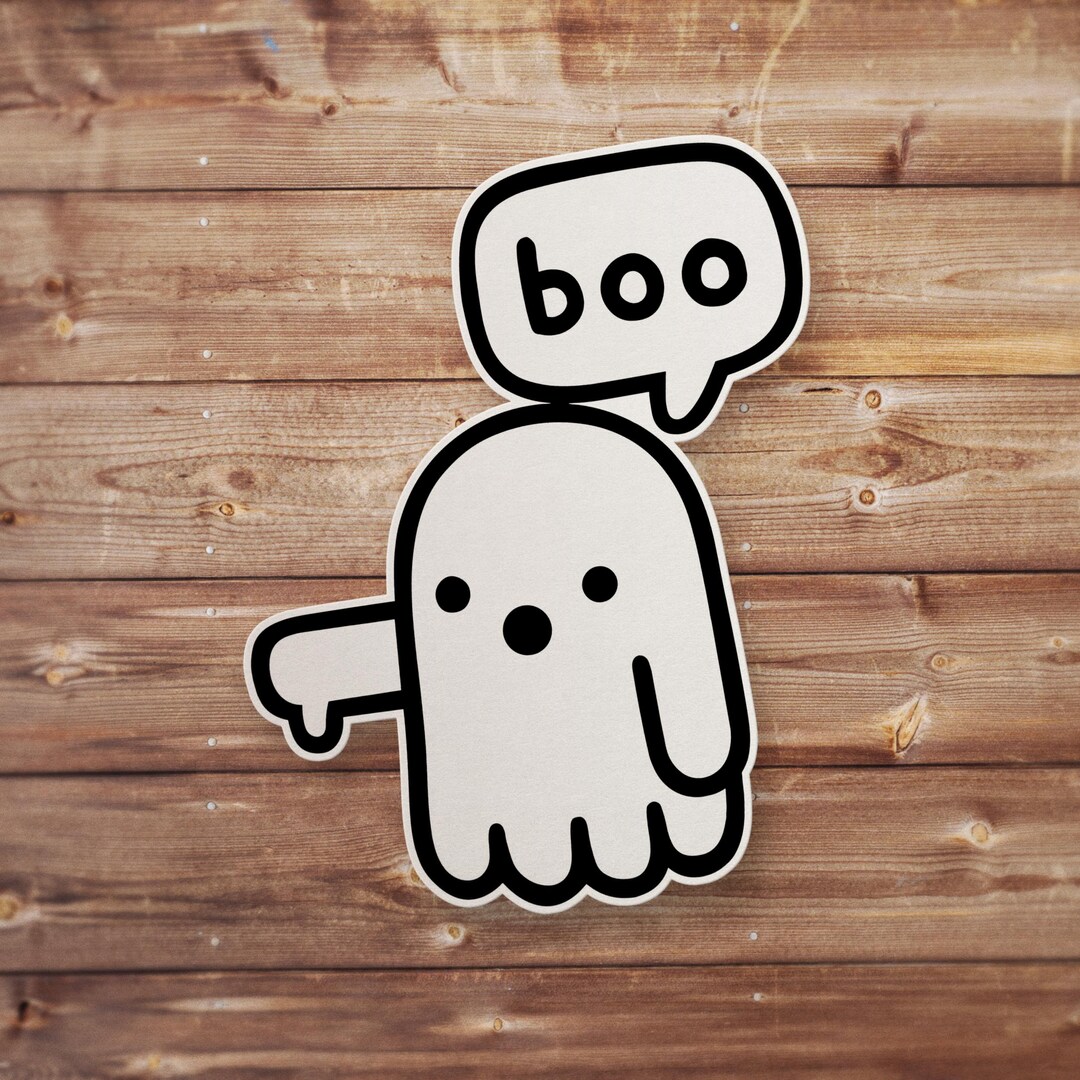 BOO Ghost Thumbs Down Meme Sticker, Funny Sticker, Funny Meme Decal for ...