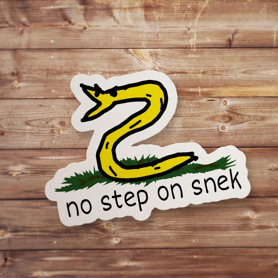 No Step on Snek Meme Sticker, Funny Sticker, Funny Meme Decal for Water ...