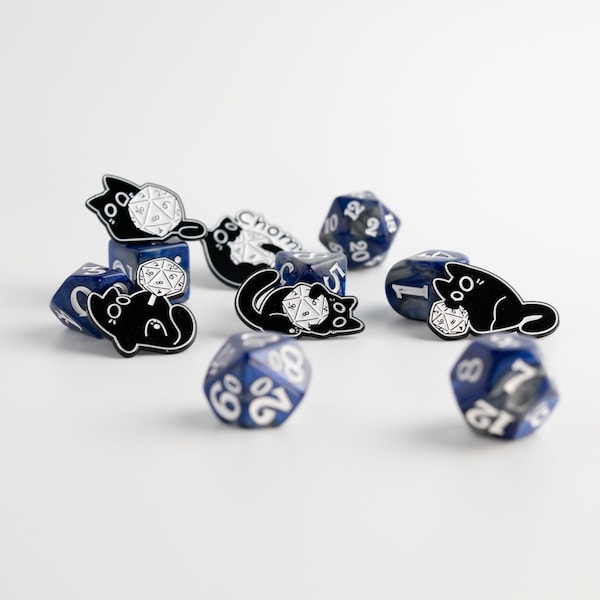 Dnd Cat Enamel Pins - Etsy