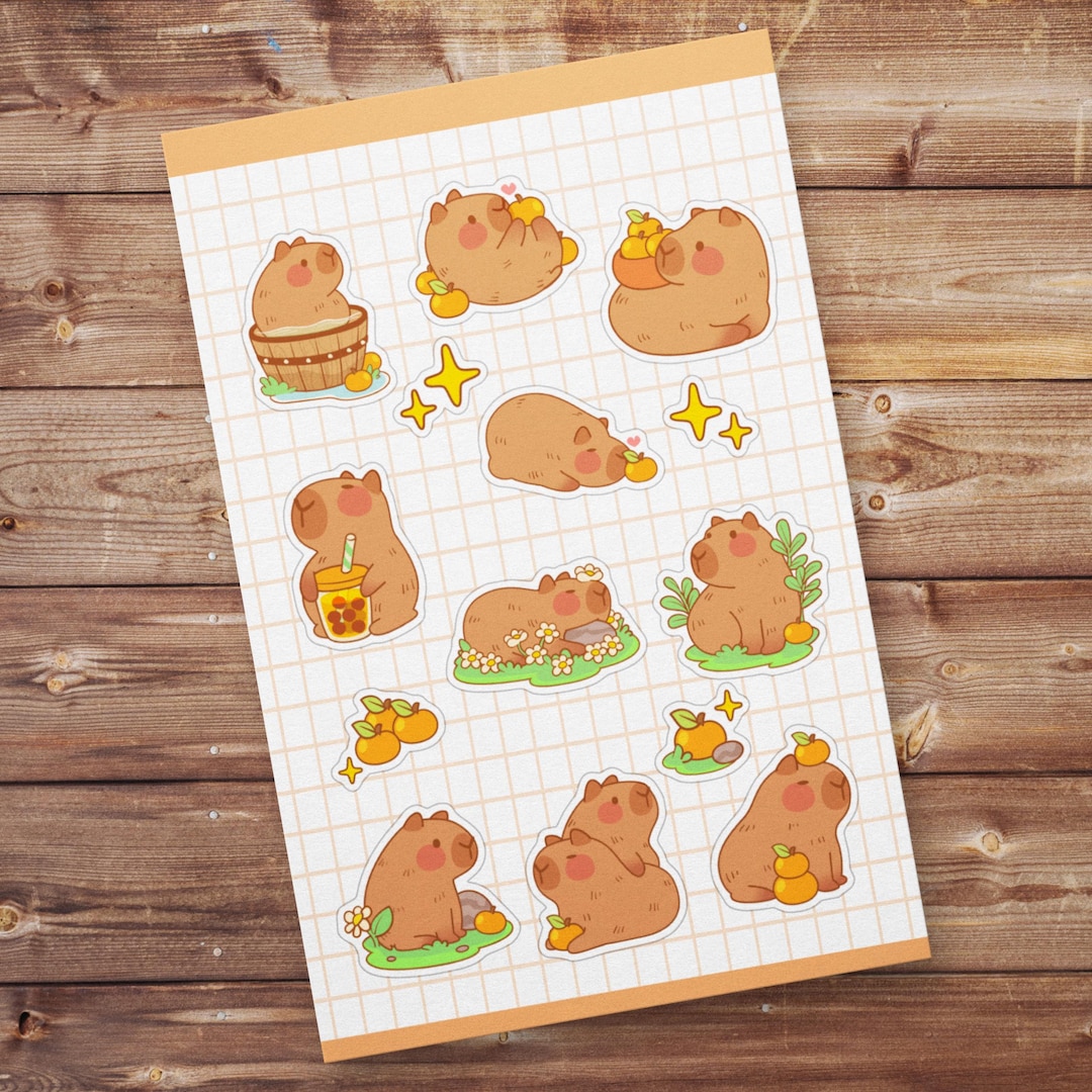 Capybara Pinterest Kindle Stickers, Kawaii Girly Aesthetic Coquette ...