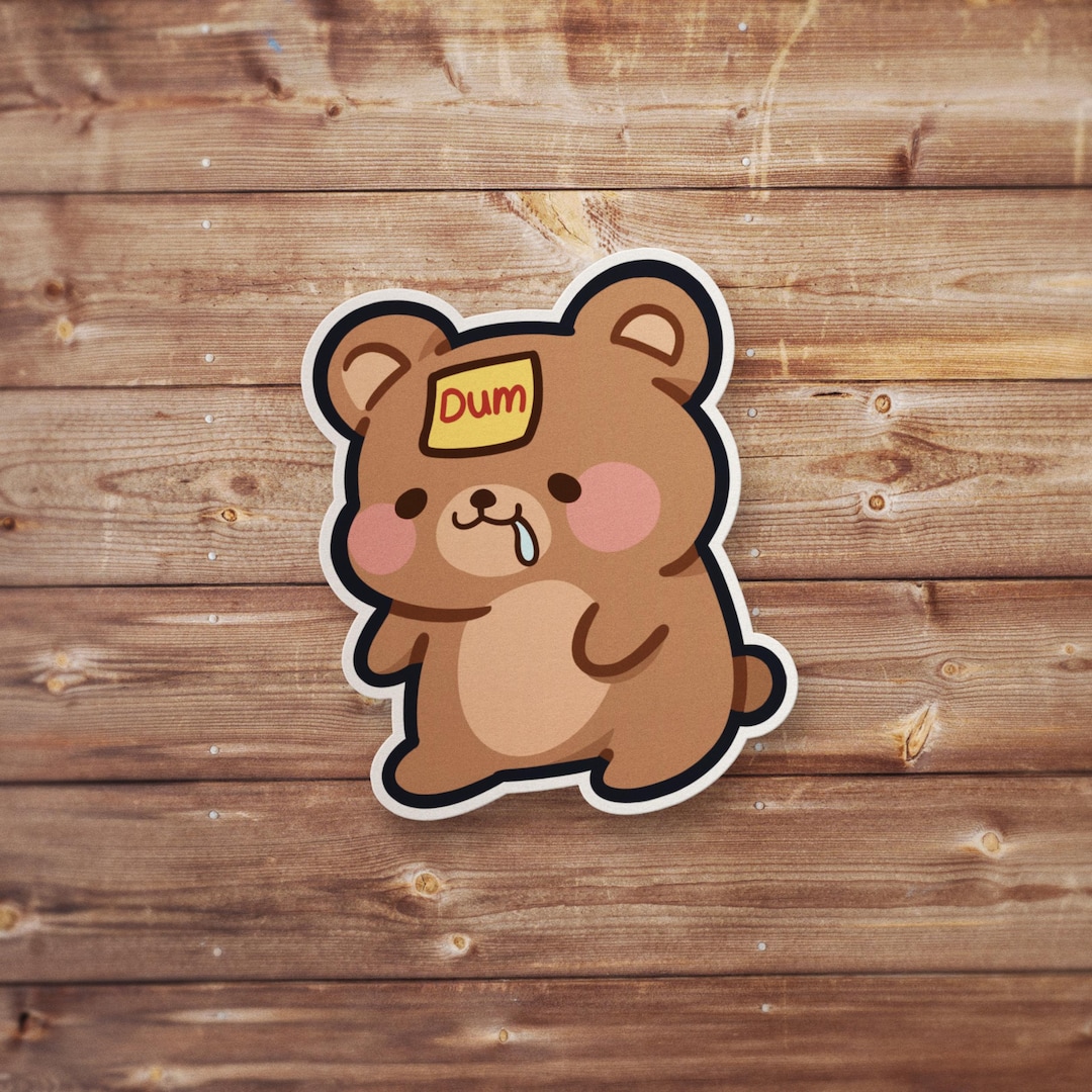 Dumb Bear Meme Sticker, Funny Sticker, Funny Meme Decal for Water ...