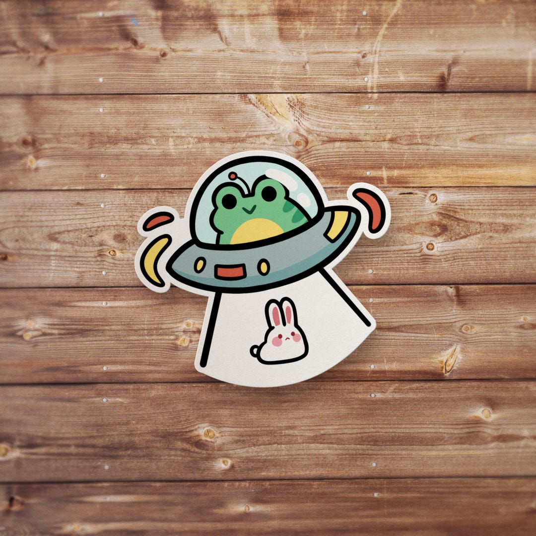 UFO Frog Meme Sticker, Funny Sticker, Funny Meme Decal for Water ...