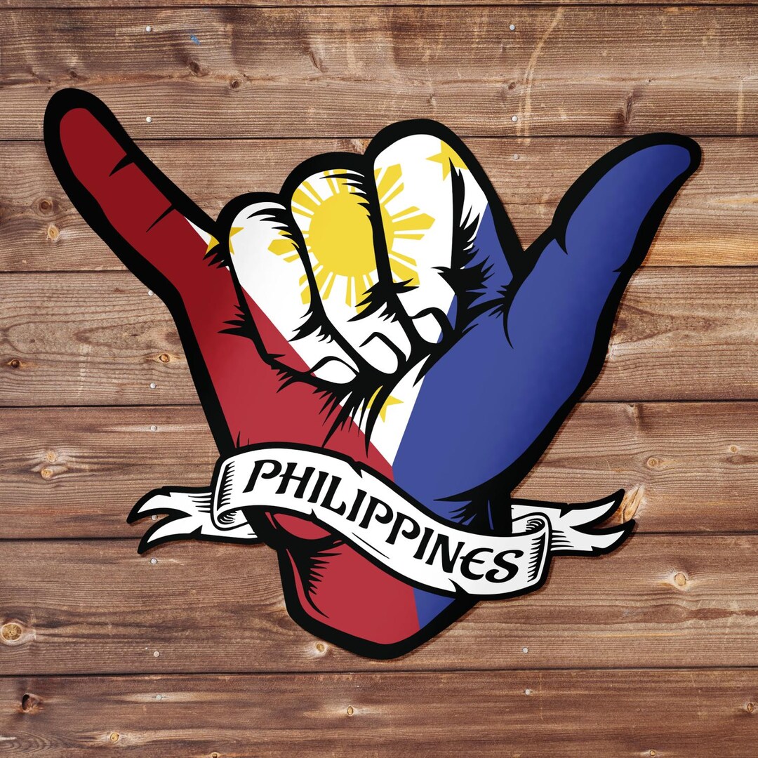 Filipino Shaka Vinyl Sticker, Phil Pride Sticker, Waterproof Vinyl ...