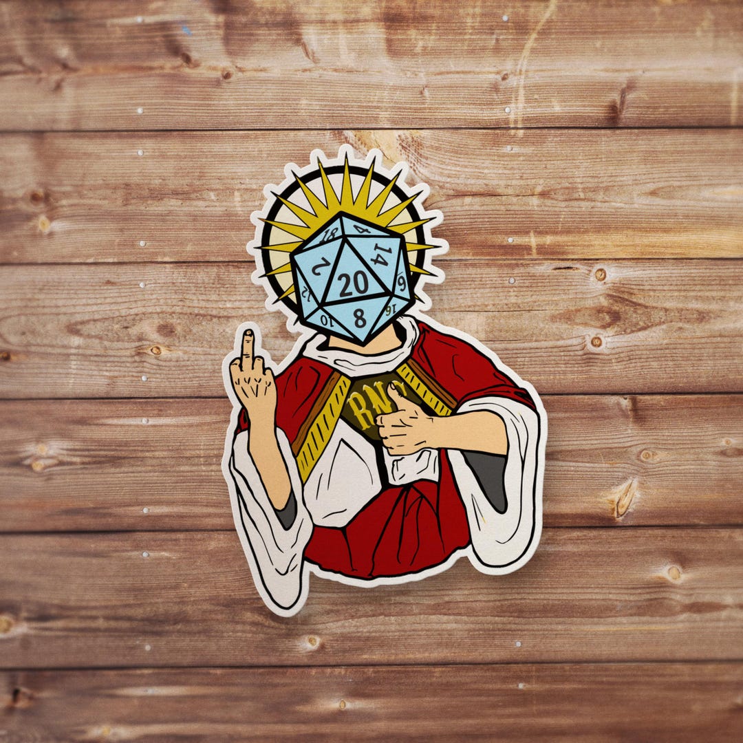 DND Nat 20 Jesus Meme Sticker, Funny Sticker, Funny Meme Decal for ...