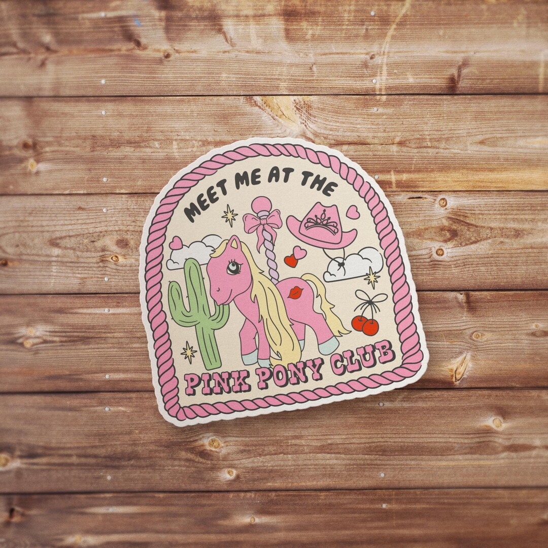 Pink Pony Club Meme Stickers, Funny Humor Series Silly Illustration ...