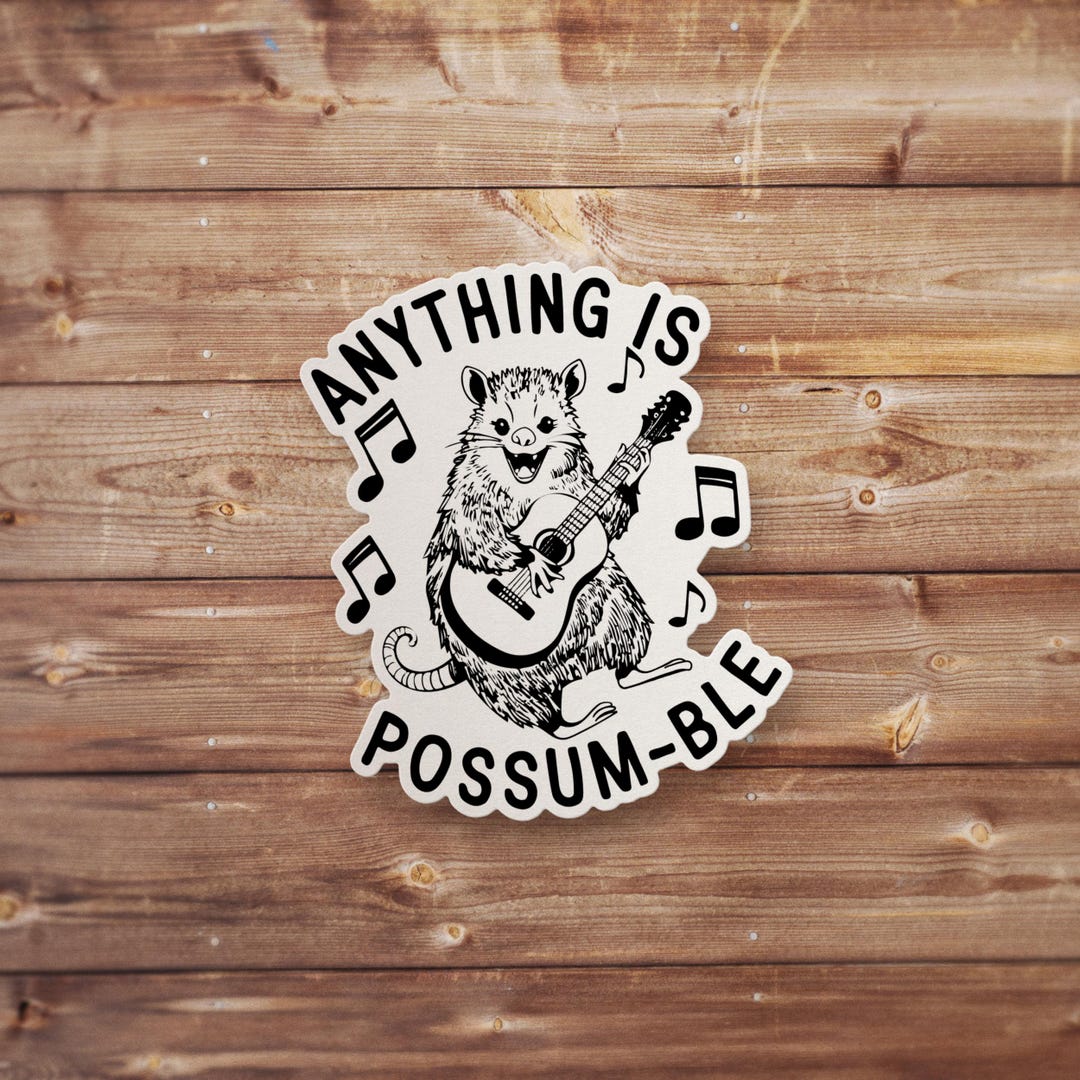 Anything is Possum-ble Meme Sticker, Funny Sticker, Funny Meme Decal ...