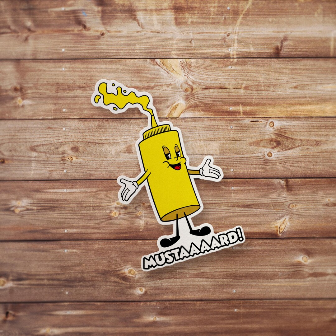 Mustard Meme Stickers, Funny Humor Series Silly Illustration Collection ...