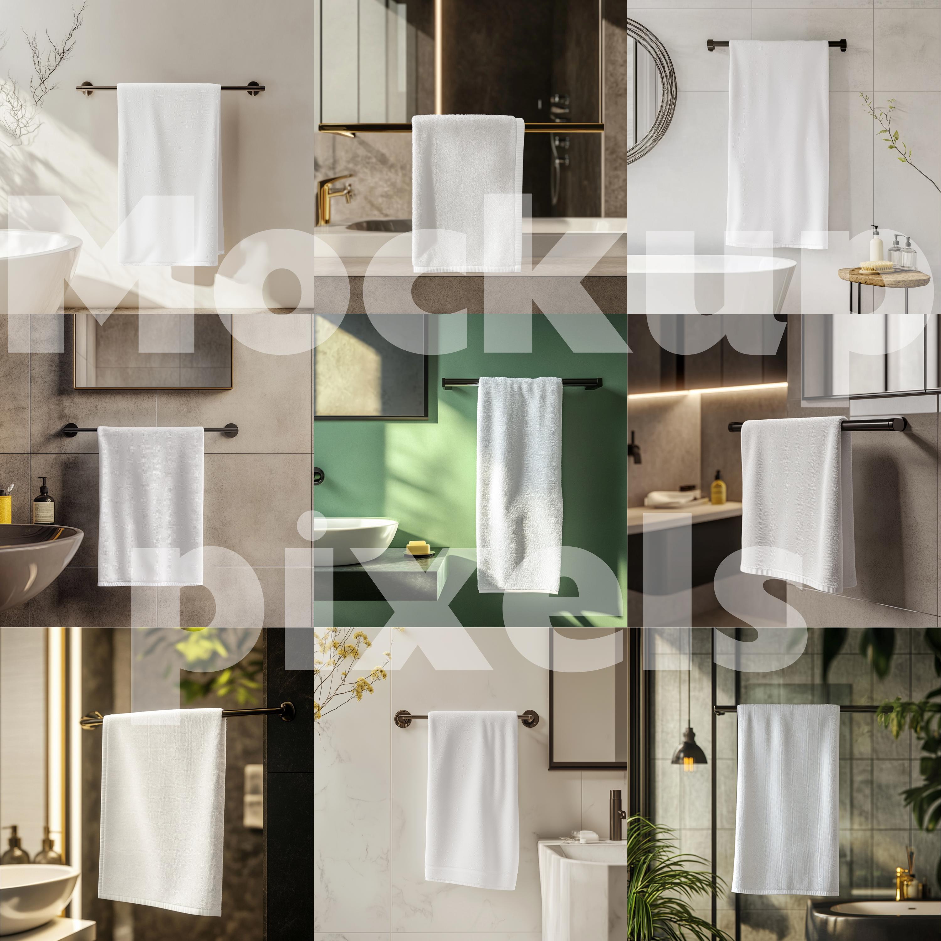 Towel Mockup Bundle, Hand Towel Mockup, Polycotton Towel Mockup ...