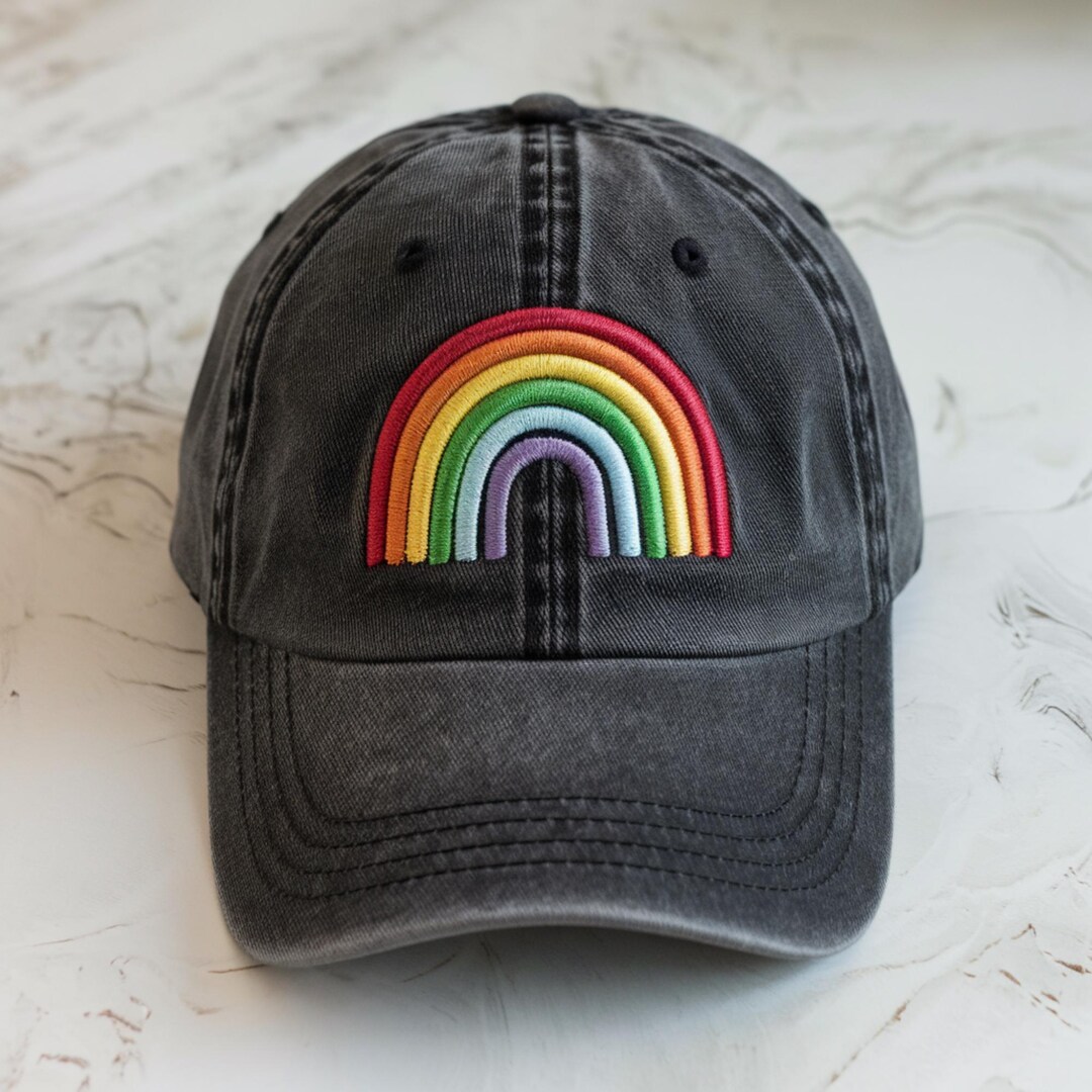 Embroidered Rainbow Pride Hat, Pride Hat, LGBTQ+ Hat, Embroidery Pride ...