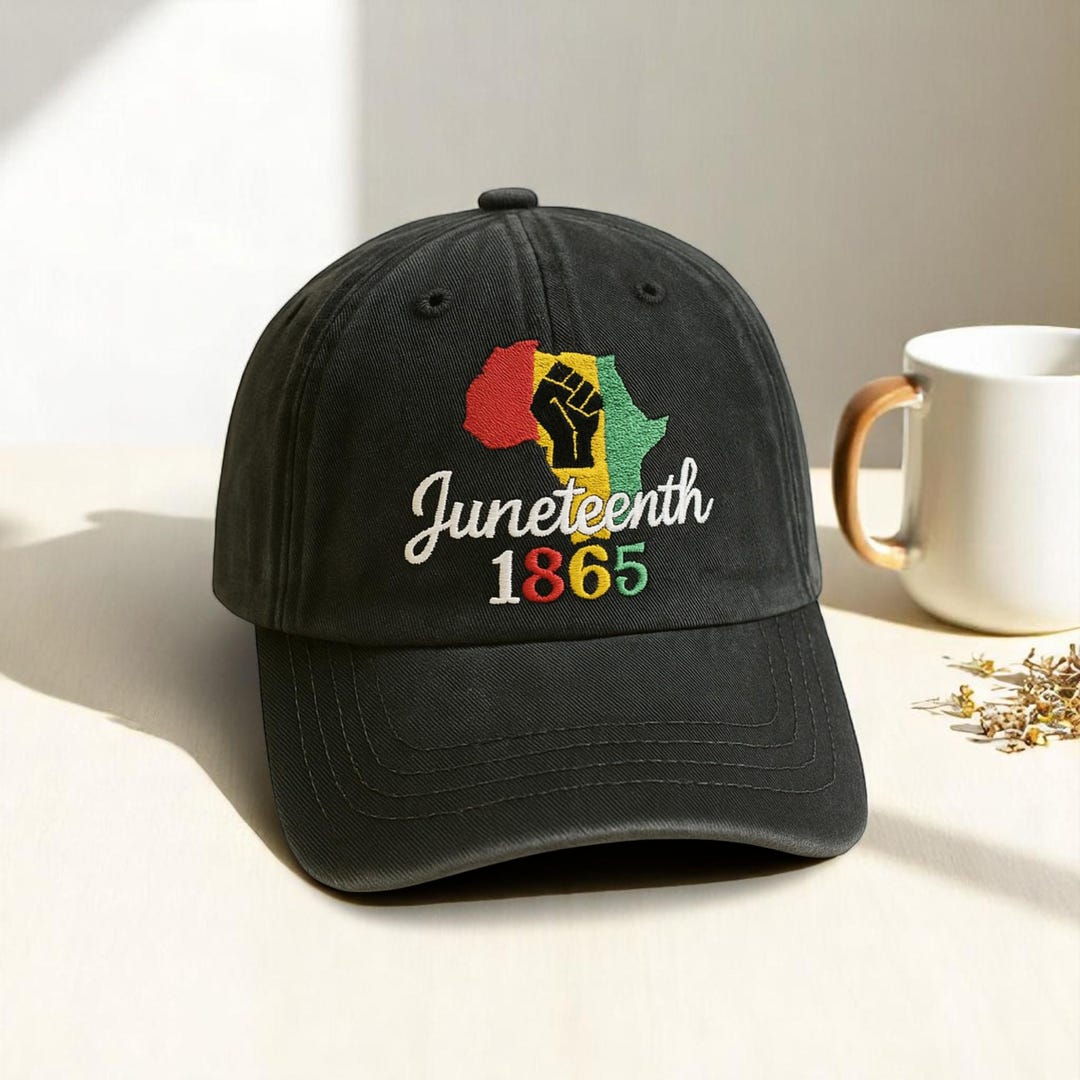 Embroidered Juneteenth Hat,juneteenth Afro Freeish Hat, Freeish Since ...