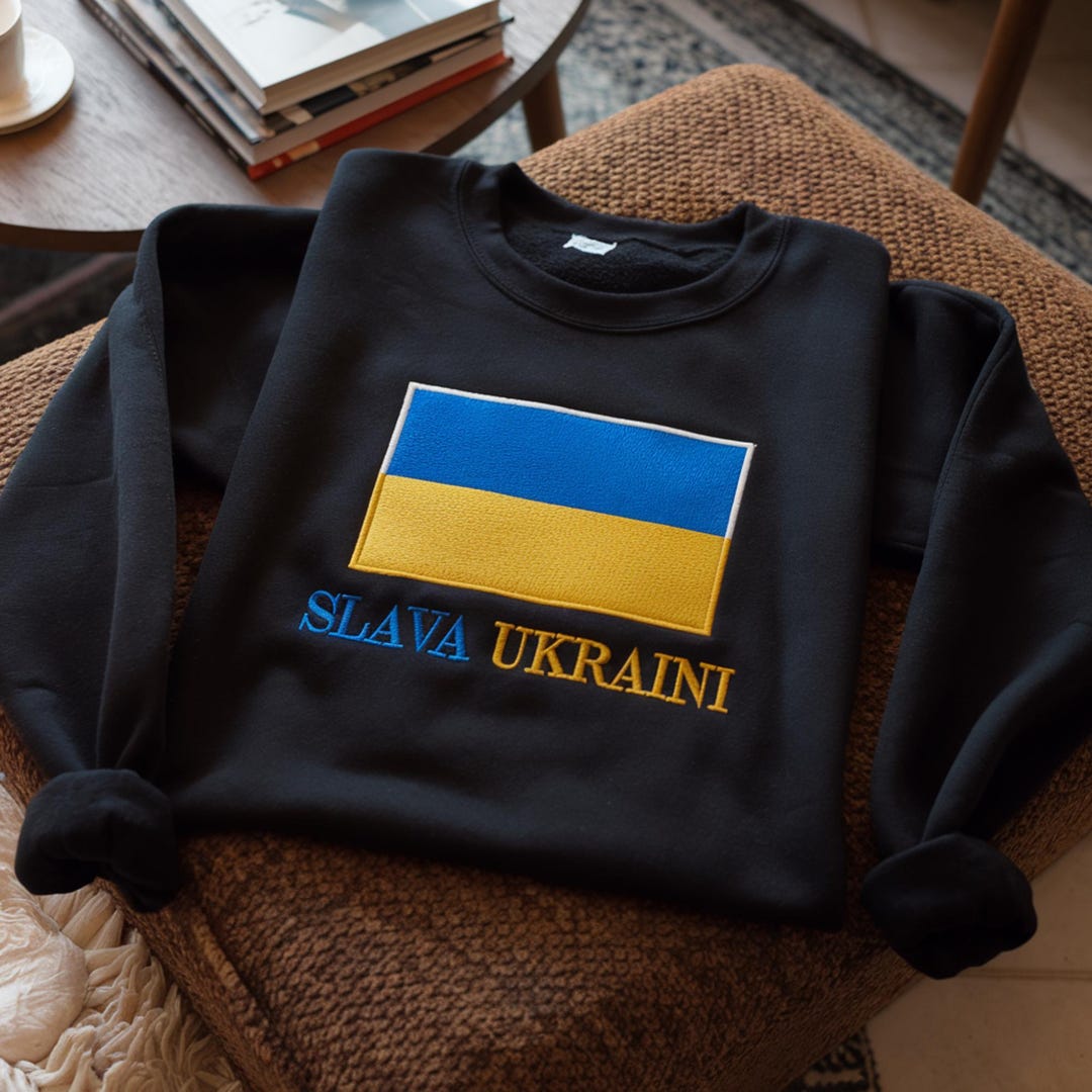 Embroidered SLAVA UKRAINI Ukraine Sweatshirt, Ukrainian T Shirt ...