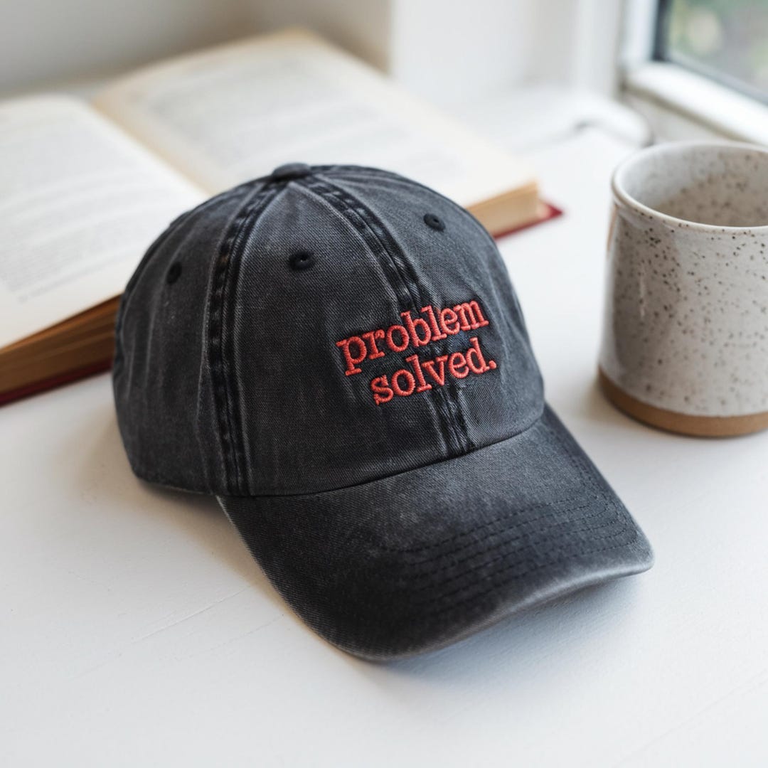 Embroidered "problem Solved" Baseball Cap, Funny Halloween Costume ...