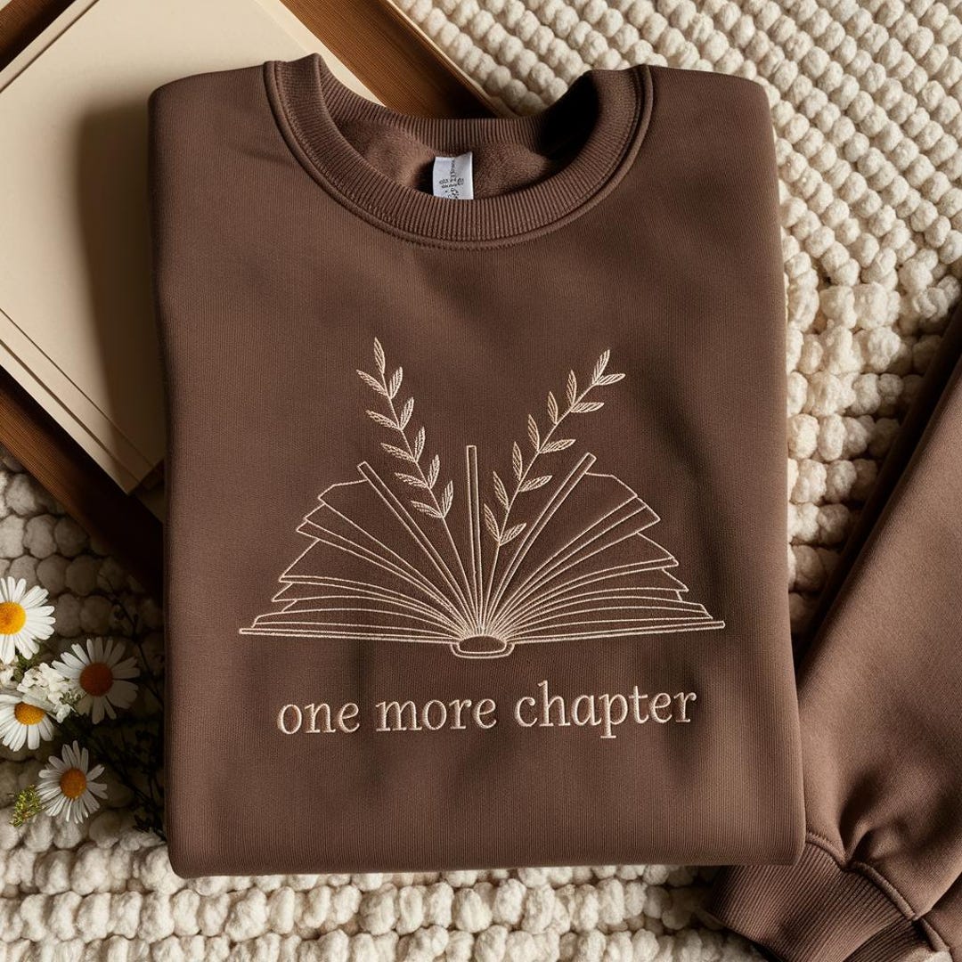 Embroidered Book Sweatshirt, Retro Book Lover Gift - Etsy