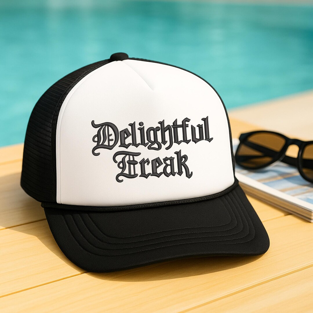 Embroidered Delightful Freak Foam Trucker Hat, Cap - Etsy