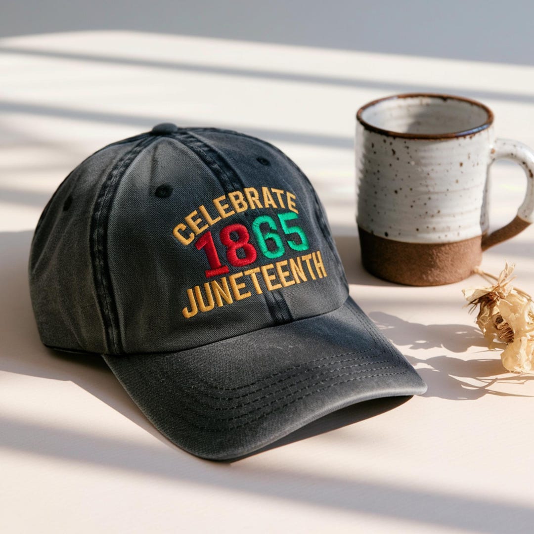 Embroidered Celebrate 1865 Juneteenth Hat, Afro Woman Hat, Juneteenth ...