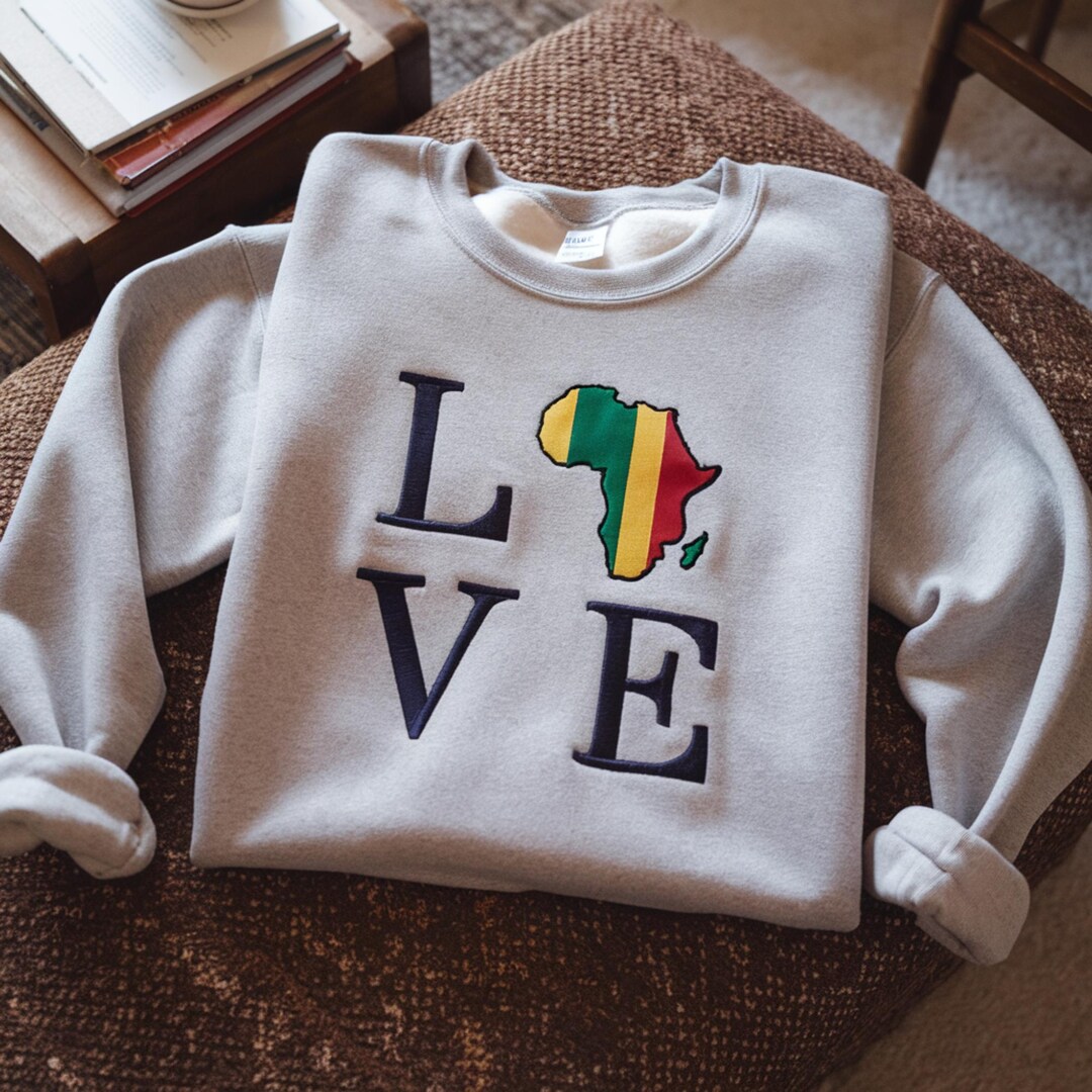 Embroidered LOVE Black History Month Sweatshirt, Black History Shirt ...