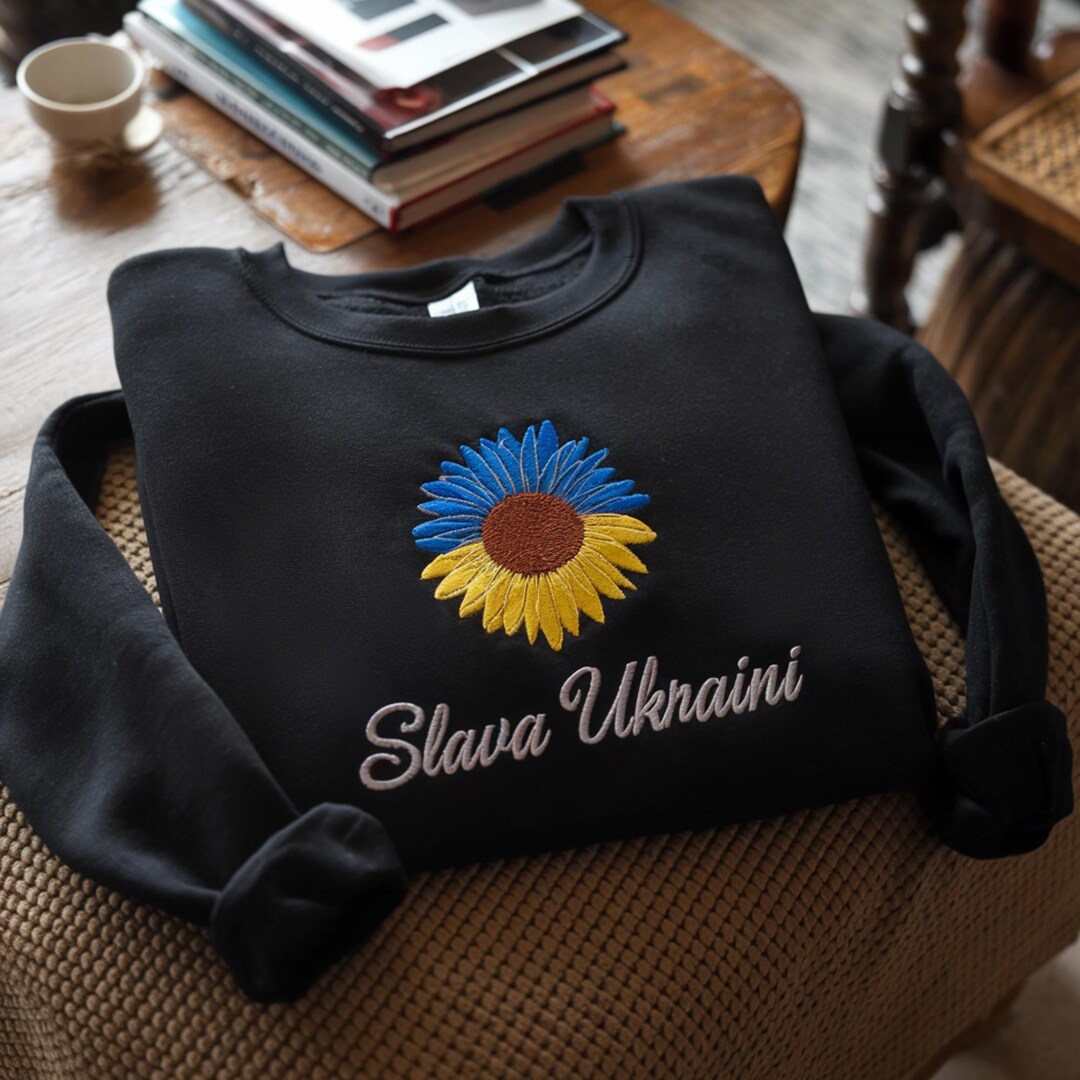 Embroidered SLAVA UKRAINI Ukraine Sweatshirt, Ukrainian T Shirt ...