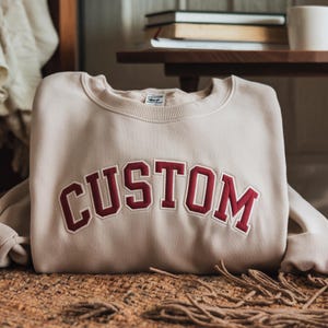 Embroidered Custom Team Sweatshirt, Mascot University Crewneck - Etsy