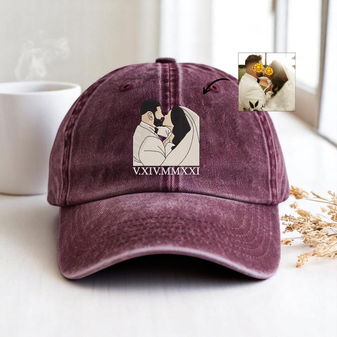 Embroidery Couple Cap - Personalize Hat Custom Embroidery People ...