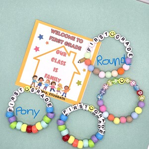 Our Class is a Family Bracelet, First Day of First Grade Bracelet, Back ...