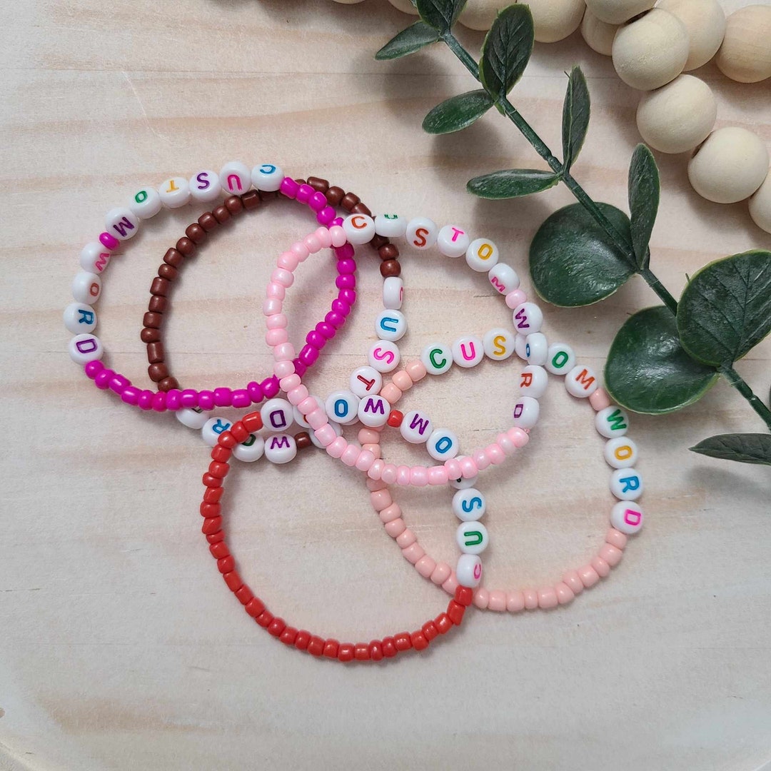 Customized Team Bead Name Bracelet, Bulk Order Friendship Bracelet ...