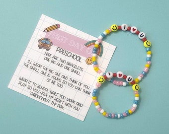 First Day of Kindergarten Bracelets Back to School Bracelet Set Mom ...