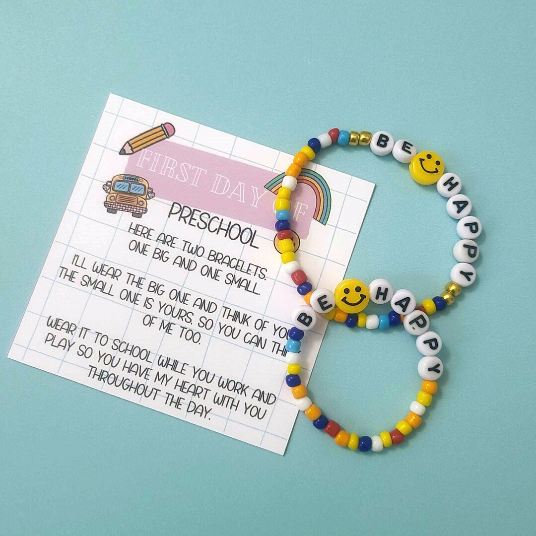 First Day of Preschool Bracelet Back to School Bracelet Set for Mom ...