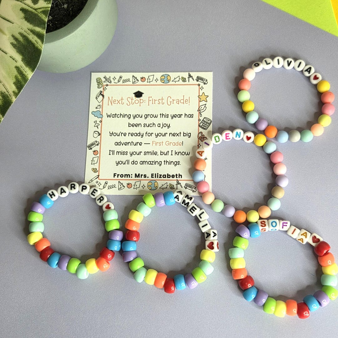 Kindergarten Last Day of School Student Gifts Personalized Bead Name ...