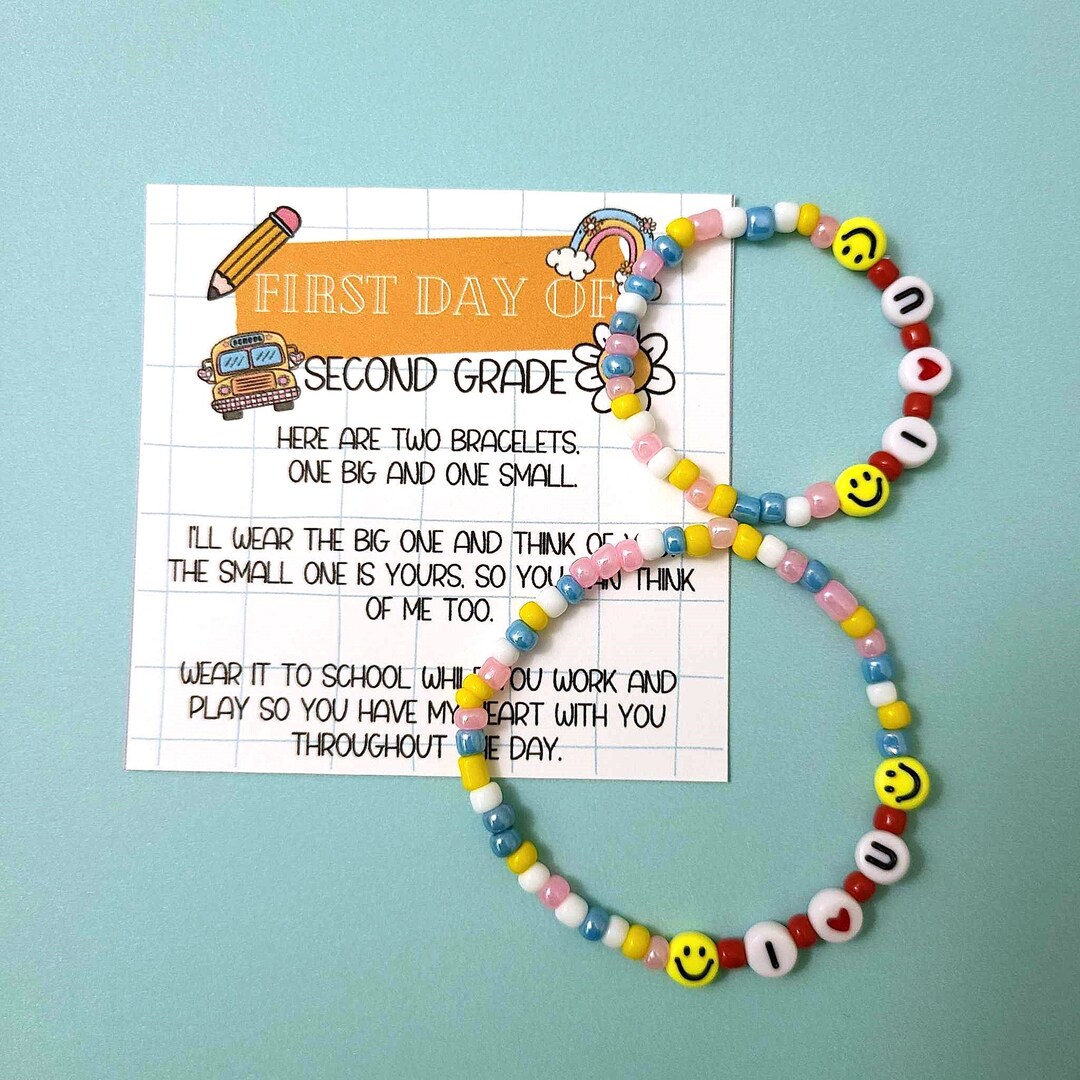 First Day of Second Grade Bracelet Back to School Bracelet Set Mom ...
