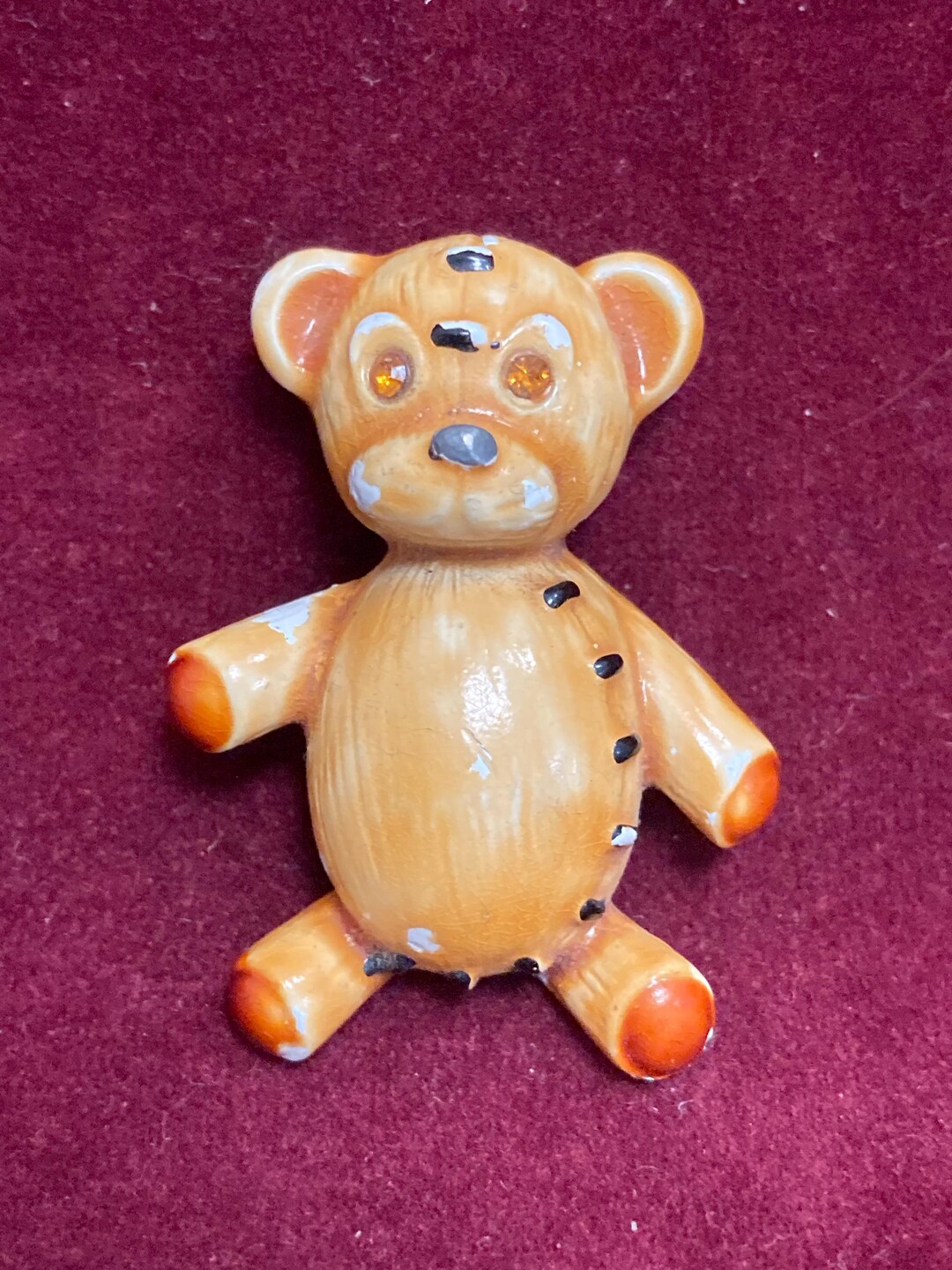 Vintage JJ Teddy Bear Enameled Brooch Pin - Etsy