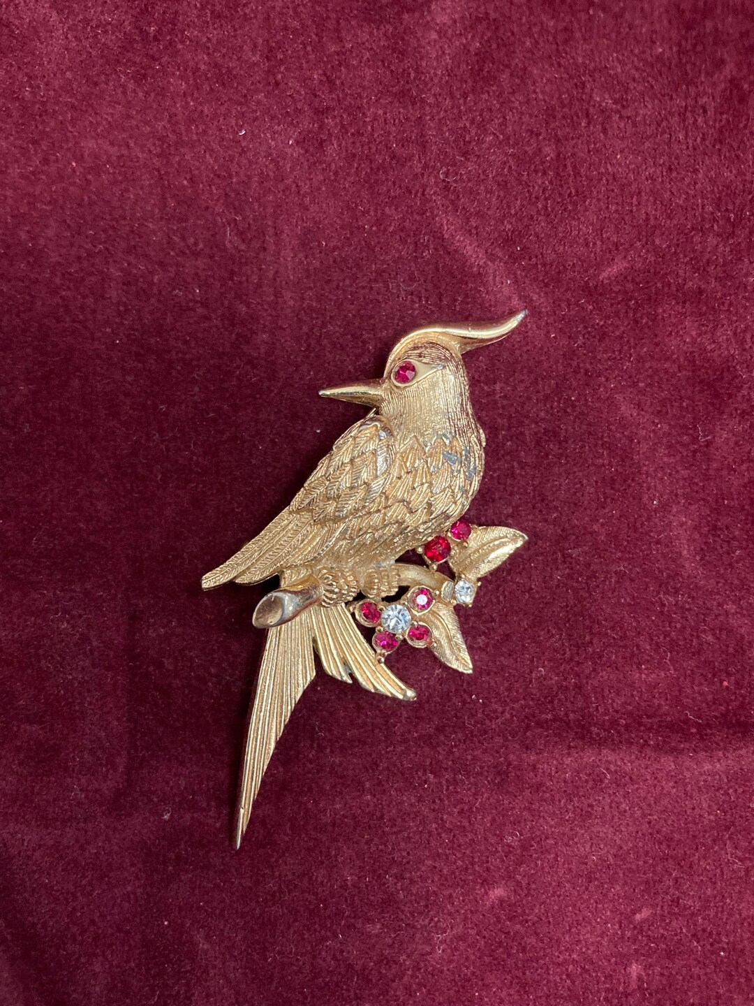 Vintage Marcel Boucher Rhinestone Bird of Paradise Red Rhinestone ...