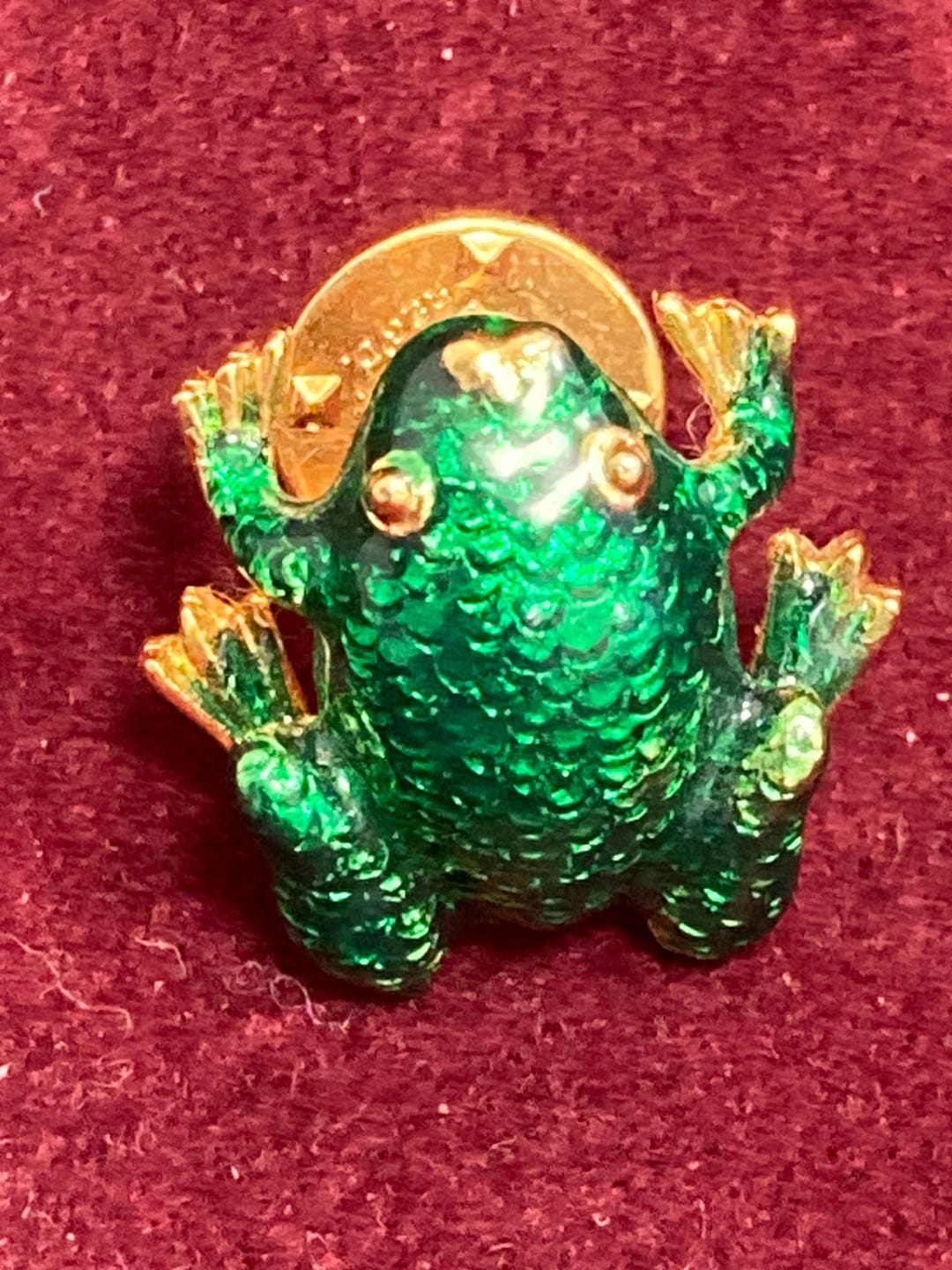 Vintage Kenneth J Lane KJL Green Enamel Gold Tone Frog Brooch Pin - Etsy