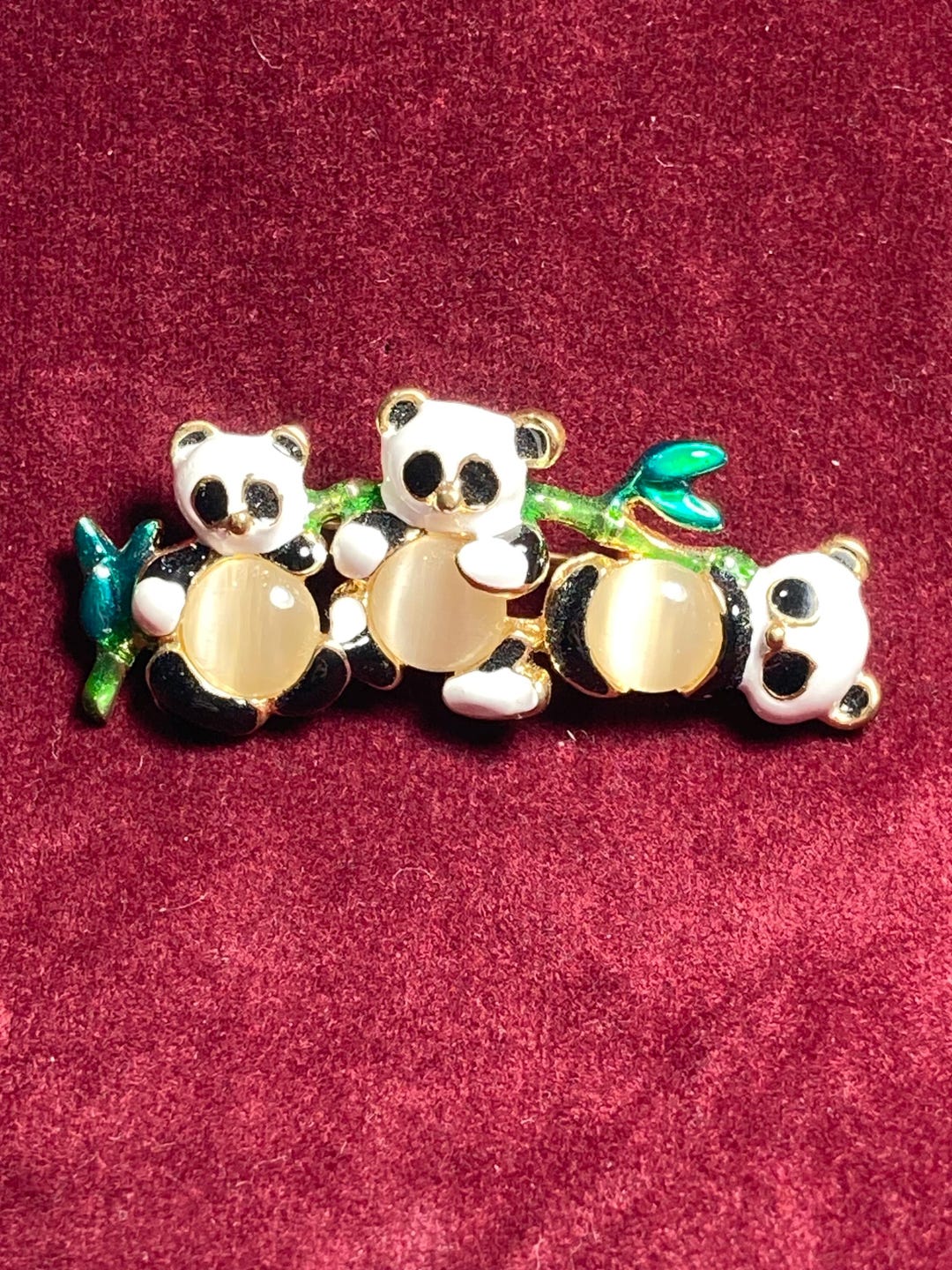 Vintage Three Pandas Jelly Belly Brooch Pin - Etsy