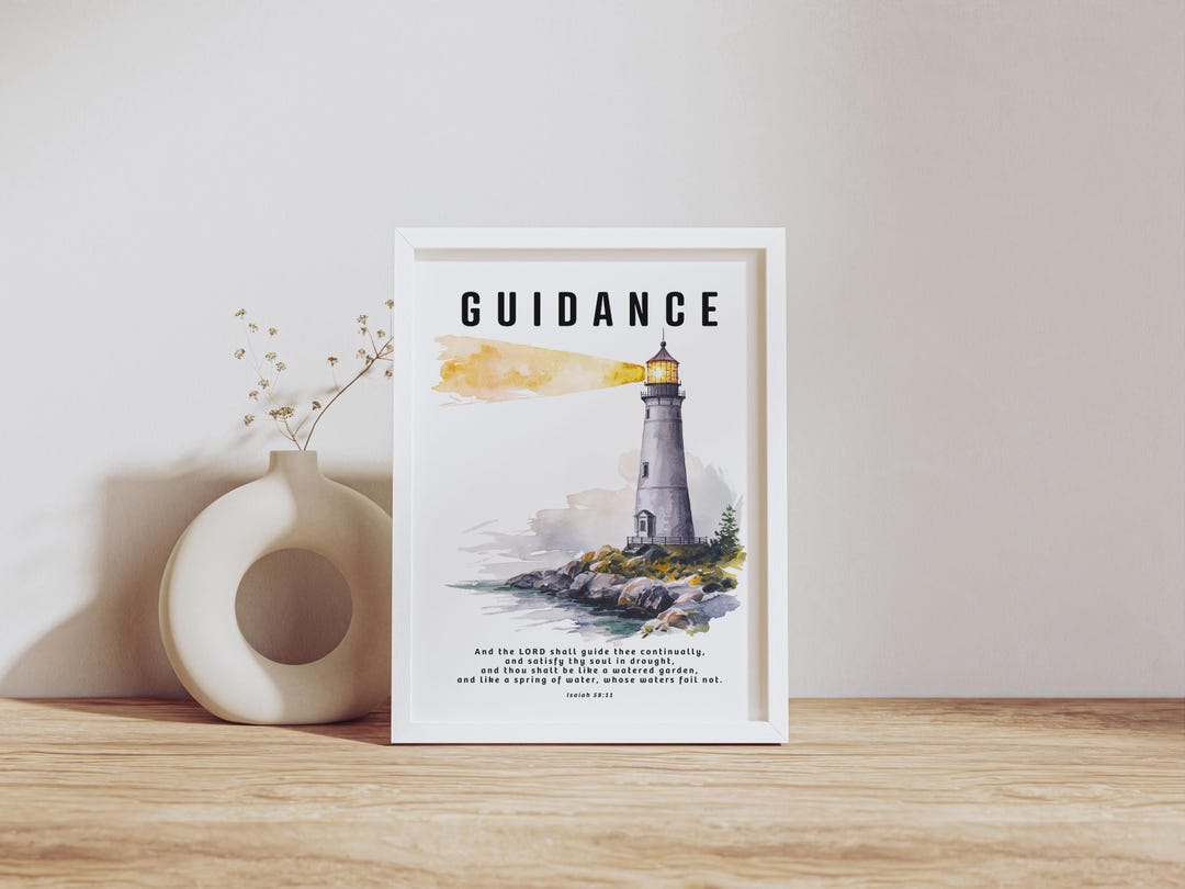 Watercolor Painting, Lighthouse, Bible Verse, Digital Download, Wall ...