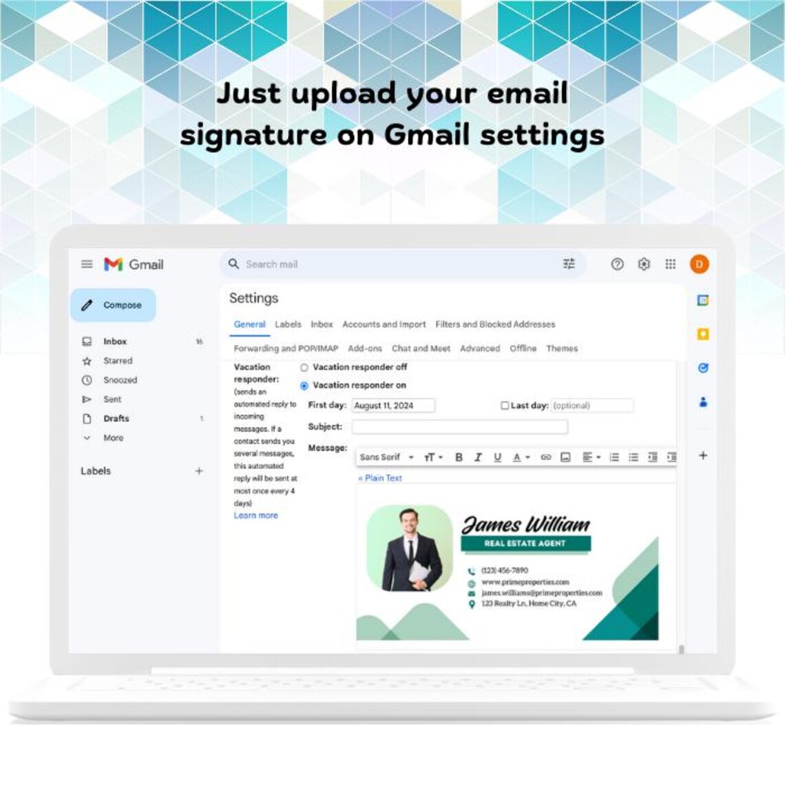 Editable Gmail Email Signature Premium Clean Modern Digital Signature ...
