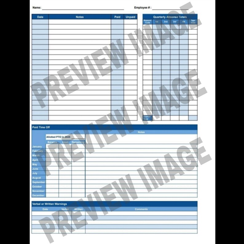 2025 Employee Attendance & PTO Tracker - Etsy